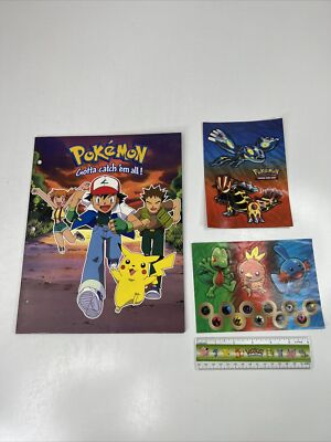 1999 Pokemon 2-Pocket School Folder 3-Ring Pikachu-Ash-Misty Ruler ...