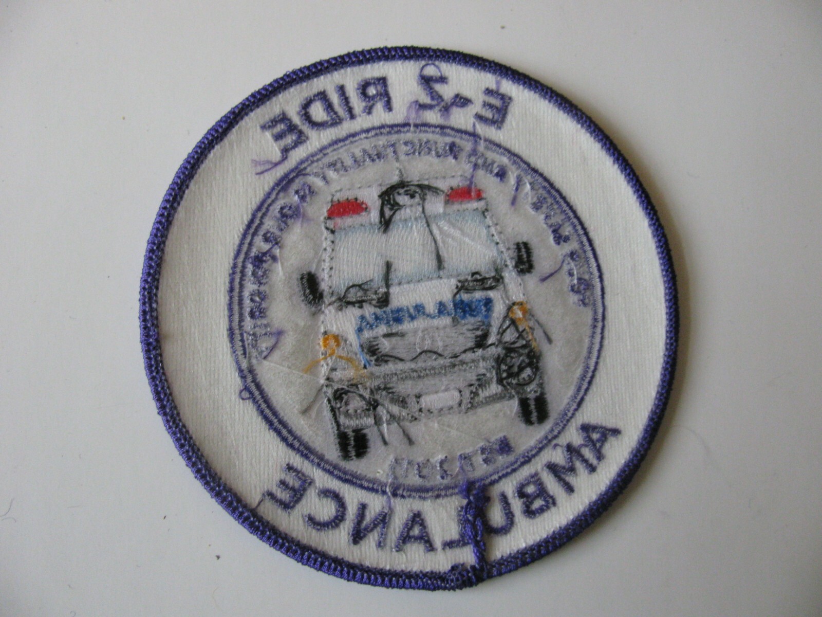 E-Z E Z Ride Ambulance Safety Punctuality EMT Patch Iron On 4” Rare ...