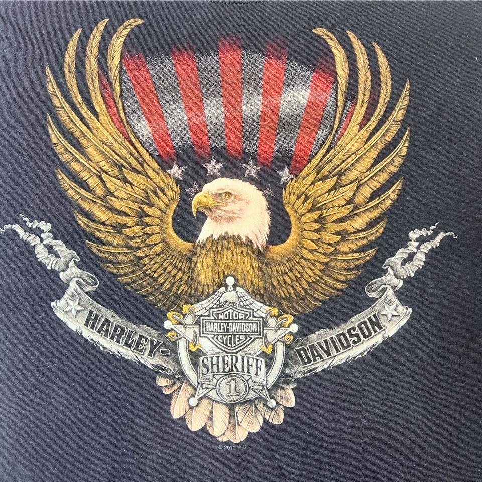 Harley Davidson Eagle Black T-Shirt - Large - Grand Prairie Longhorn ...
