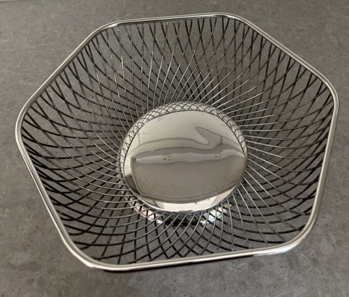 VTG MCM Silver Plate Gorham Wire Fruit Bread Basket Hexagon 10x3.75 ...