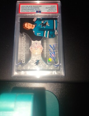 2024-25 UD Black Diamond Hockey Macklin Celebrini Gemography /25 PSA 10 ...
