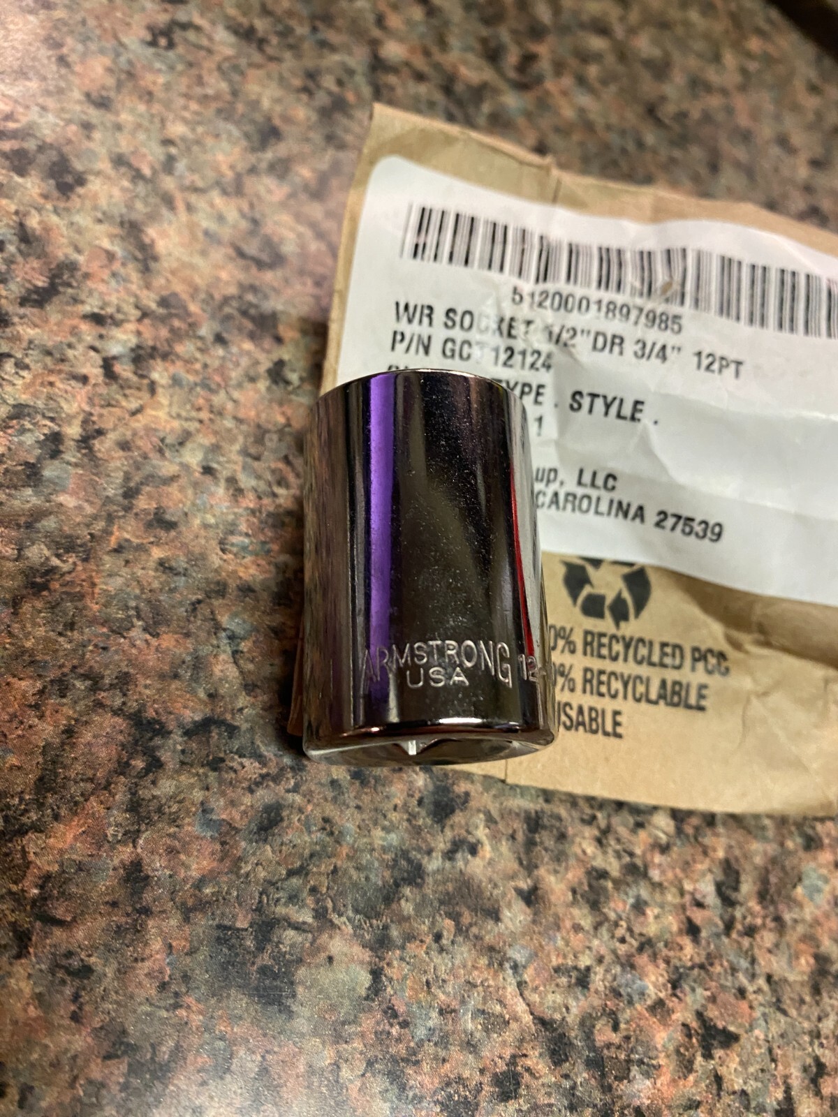 5 Pcs. New Armstrong 1/2" DR 3/4" Sockets 12 Point NSN # 5120-00-189 ...