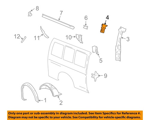 GM OEM 96-24 Express 1500 Body Side Panels Inner Structure-Upper Reinf ...