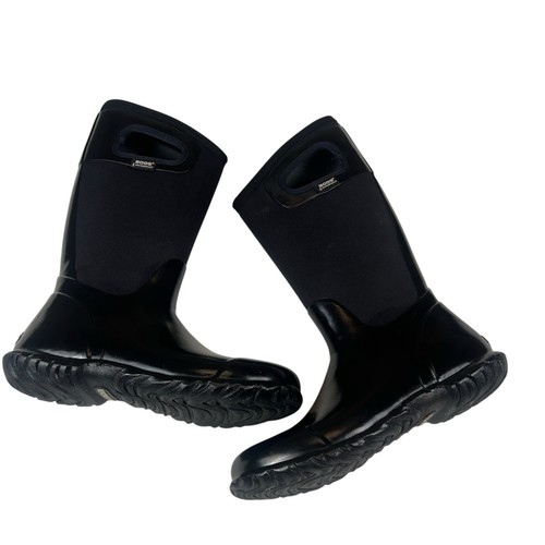 Bogs North Hampton Solid Shiny Black Pull-On Waterproof Boots Size 7 | eBay