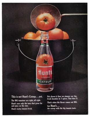 Hunts Ketchup Catsup Ad Vintage 1960s Mid Century Kitchen Wall Art ...