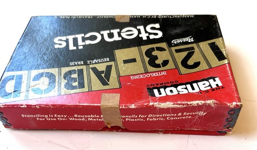 Vintage Stencil Set C.H. Hanson Interlocking Brass 3" In Box Used | eBay