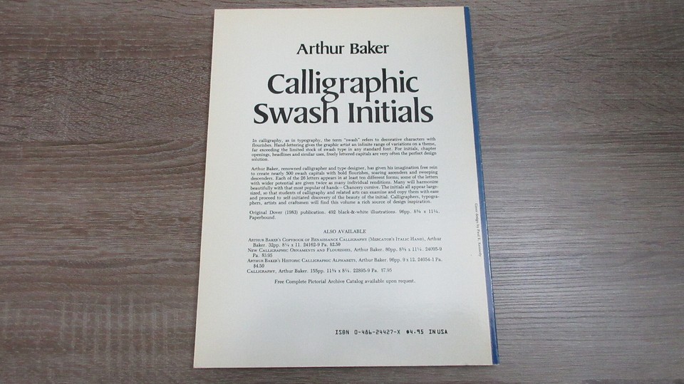Calligraphic Swash Initials by Baker, Arthur 9780486244273| eBay