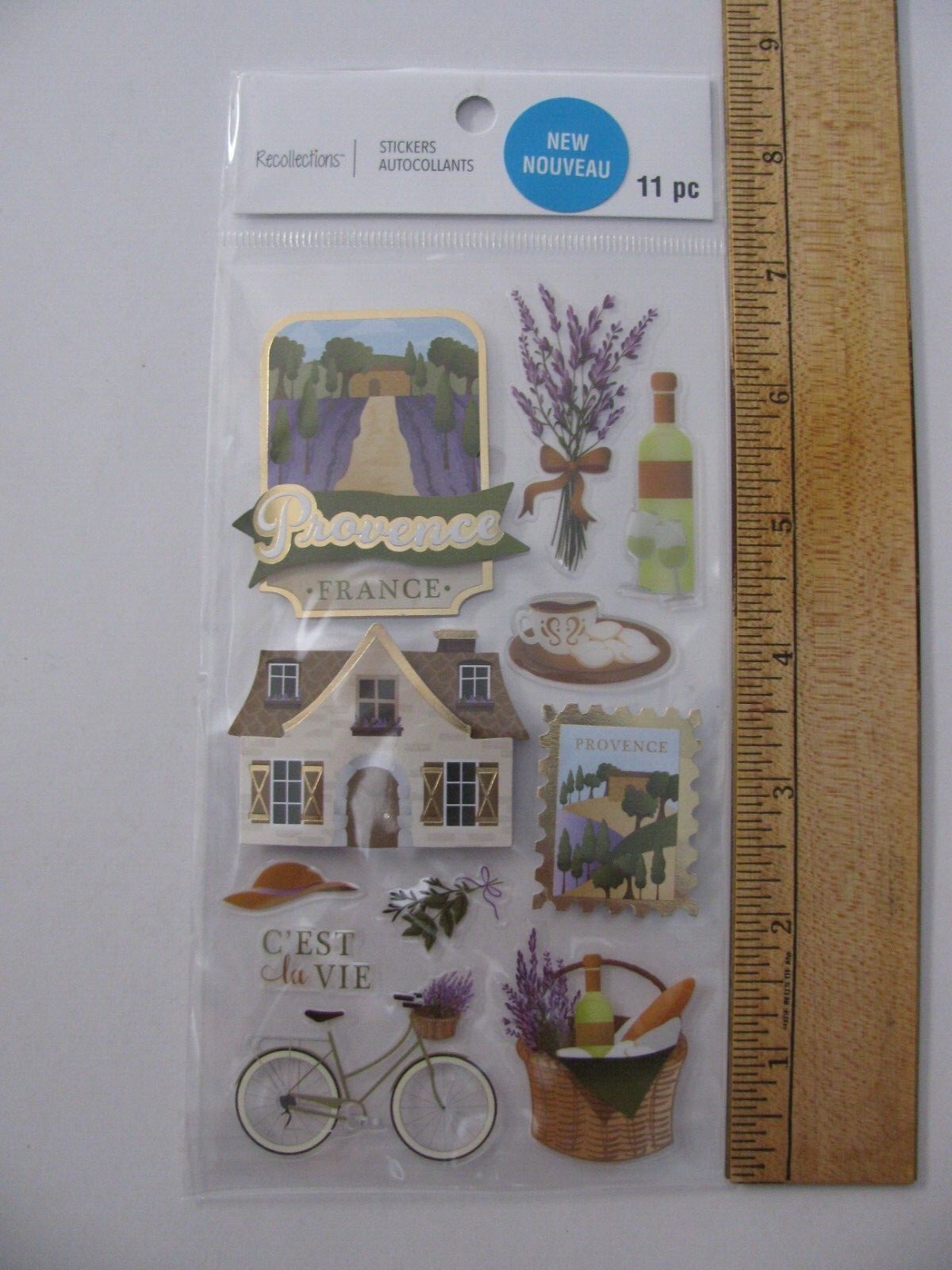 Recollections Dimensional Stickers PROVENCE FRANCE Wine 11 Pieces NIP ...