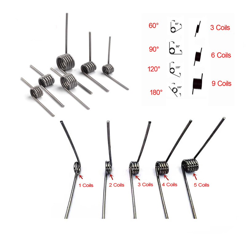 1mm Clamp Spring Small Torsion Spring OD 5-10mm 60° 90° 120° 180° Angle ...