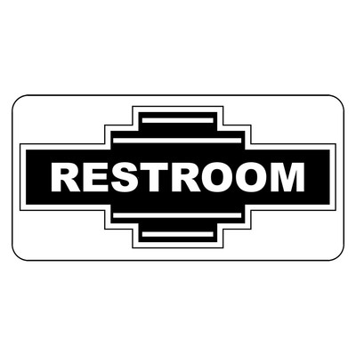 Restroom Black Retro Vintage Style Metal Sign - 8 In X 12 In With Holes ...