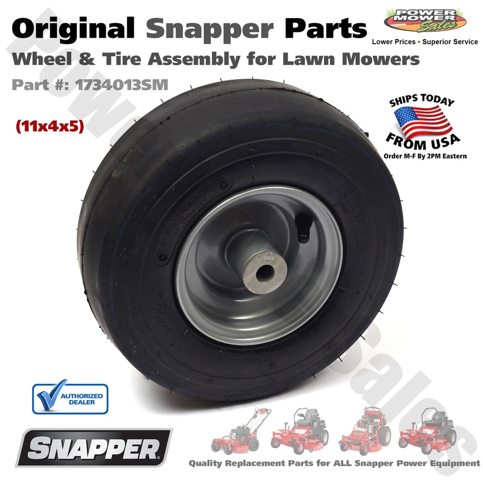 Genuine OEM Snapper Wheel & Tire Assembly (11x4x5) for Lawn Mowers ...