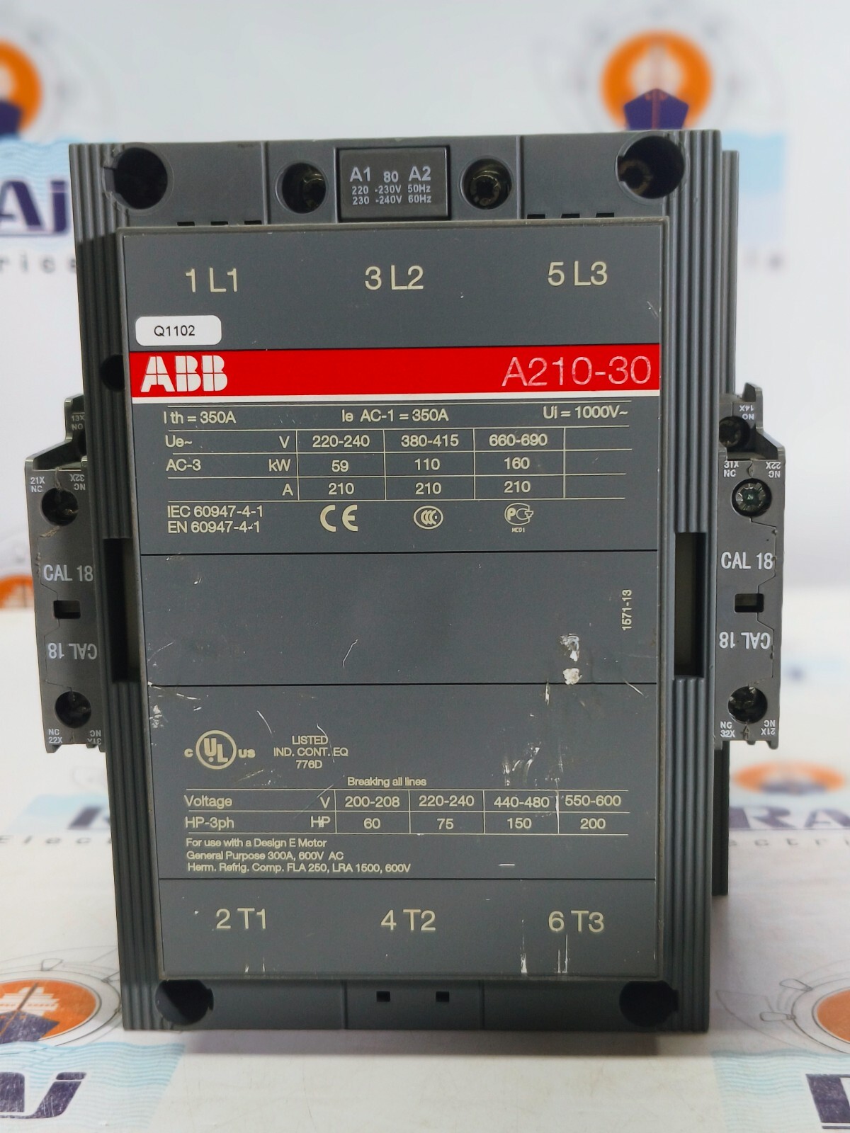 ABB A210-30, (220 to 240V) 50/60HZ AC MAGNETIC CONTACTOR, 3 Pole | eBay