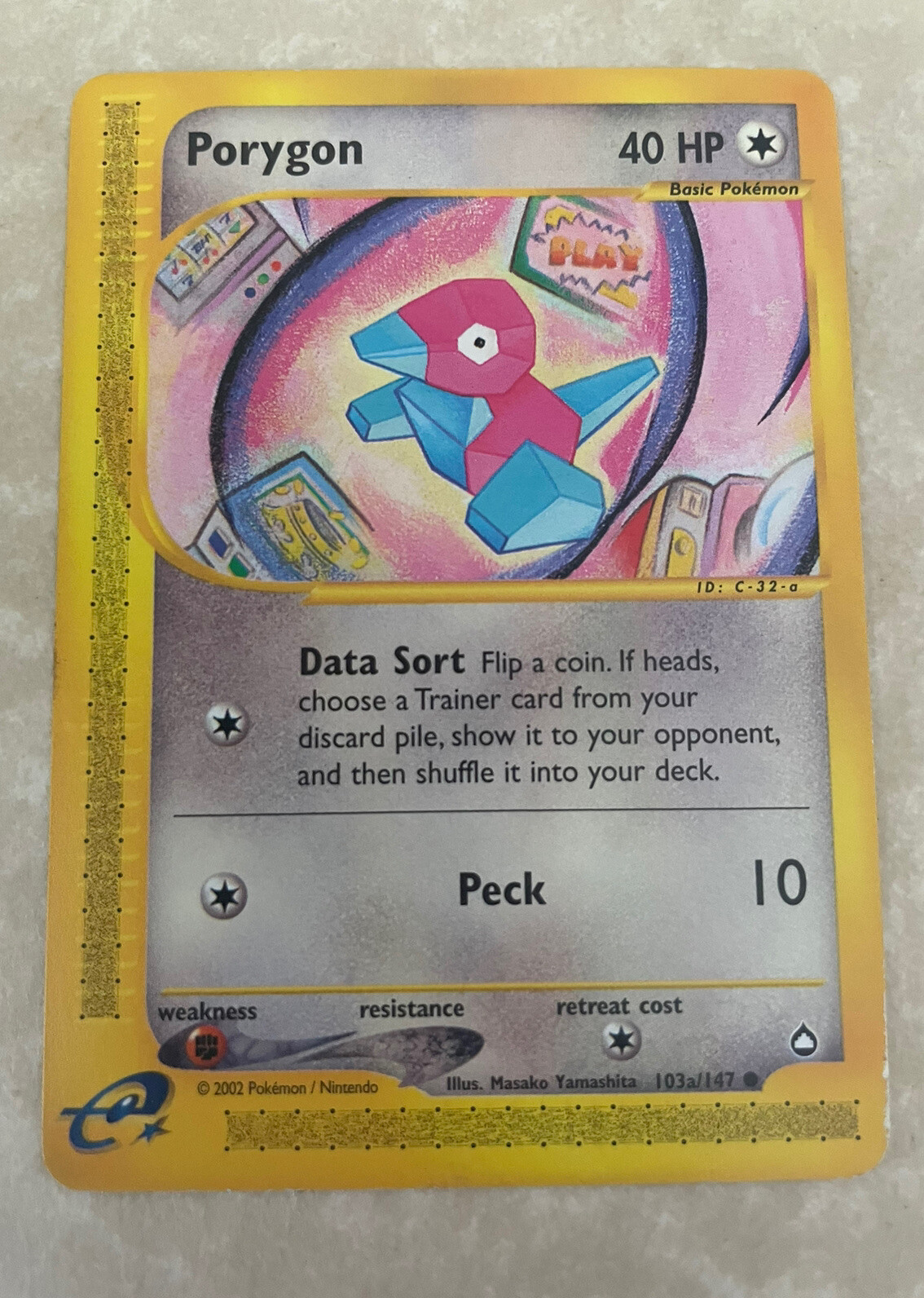 Pokémon TCG Porygon Aquapolis 103a/147 Regular 1st Edition Common for ...