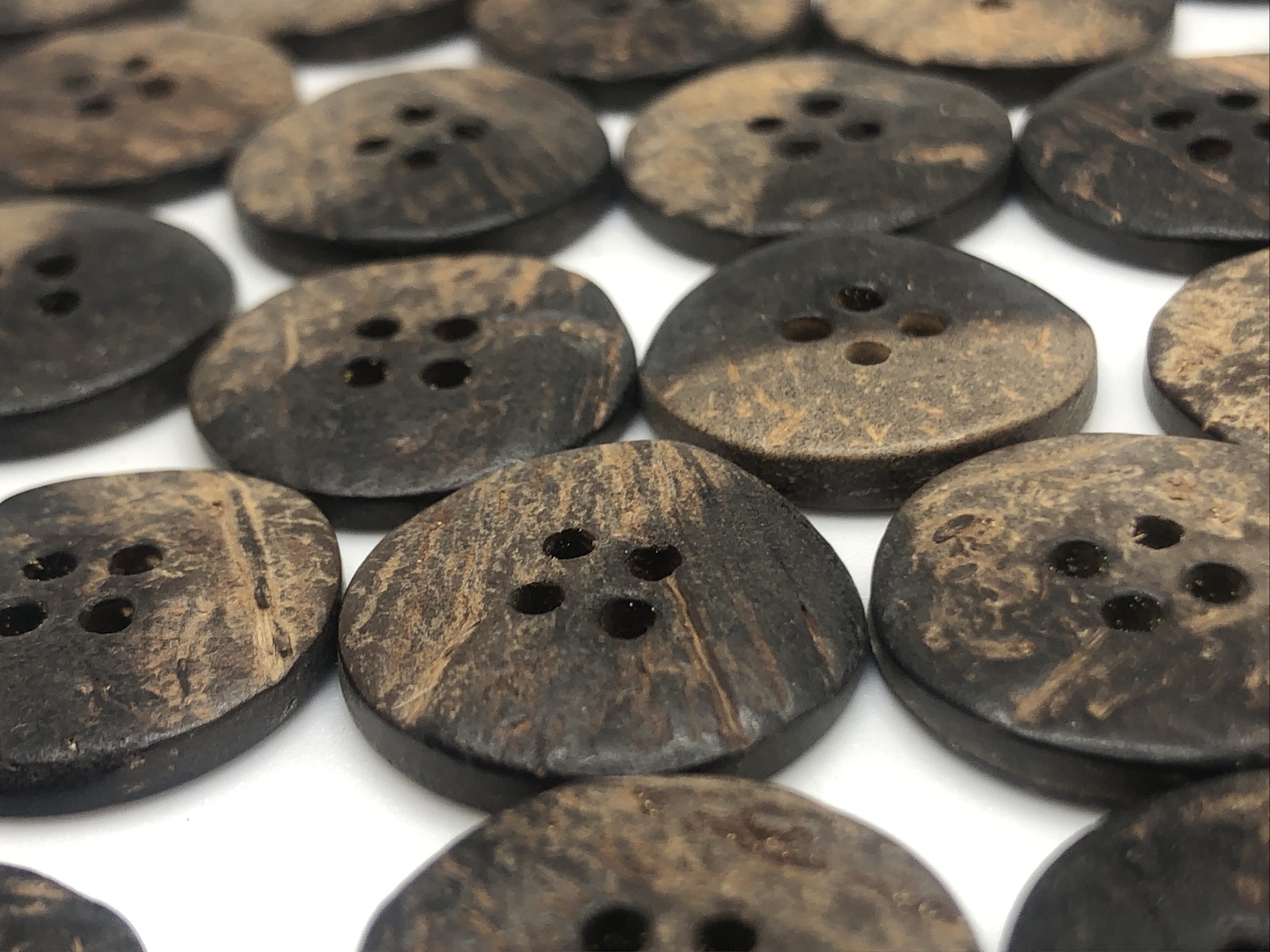Vtg Faux Wood Brown Round 4-hole Button with Character 18mm Lot of 10 ...