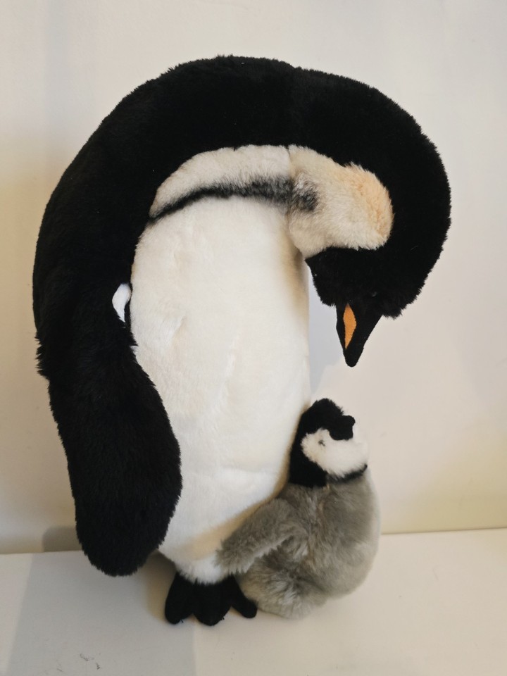 LARGE 17" Emperor Penguin & Baby Plush Soft Toys Stuffed Animal ...