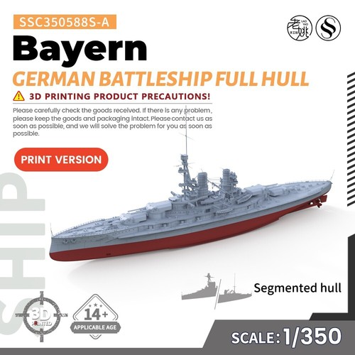 SSMODEL SSC350588S-A 1/350 Military Model Kit German Bayern Battleship ...