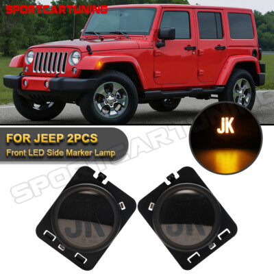For 2007-2017 Jeep Wrangler JK Smoked LED Side Marker Light CH2550127 ...