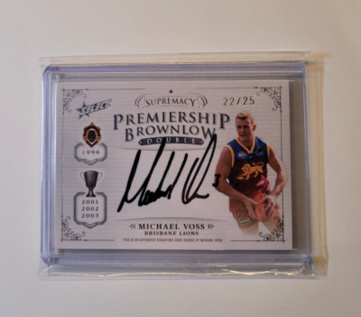 2019 AFL SELECT SUPREMACY PREMIERSHIP BROWNLOW DOUBLE SIGNATURE MICHAEL ...