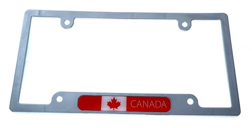 Canada Canadian Flag License Plate Frame plastic chrome plated tag ...