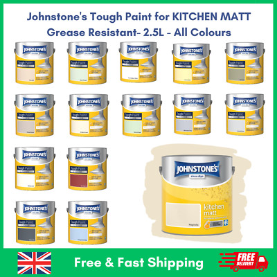 Johnstones Tough KITCHEN Emulsion Paint MATT Grease Resistant 2.5L All ...
