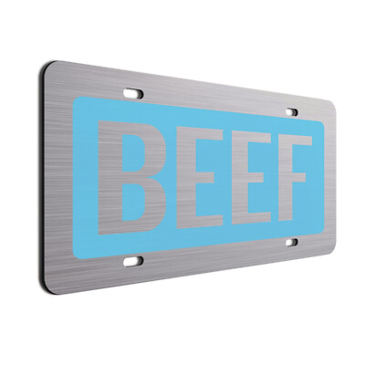 Beef Farmer License Plate cattle farmer car tag- Brushed Aluminum ACM ...