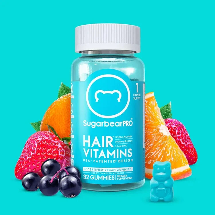 SugarBear Hair Vitamins - 3 Month Supply with Hair Brush, Exp: 2027 7461386114133| eBay