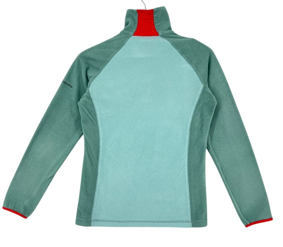 COLUMBIA 1/4 Zip Neck Fleece Blue Pullover Jumper Sweatshirt Women Size ...