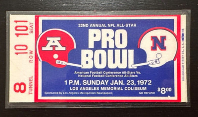 NFL Pro Bowl 1/23/1972 Los Angeles Coliseum REPLICA ticket | eBay