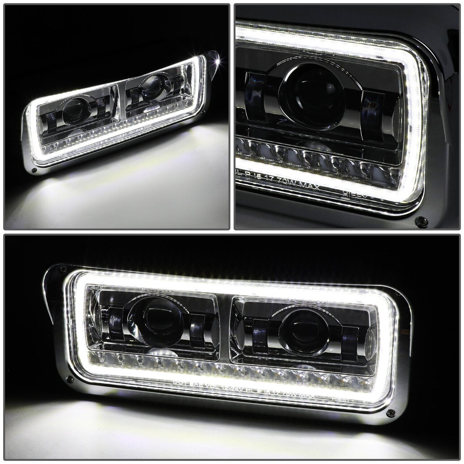 FOR 01-12 FREIGHTLINER CLASSIC/XL SEQUENTIAL SIGNAL LED DRL PROJECTOR ...