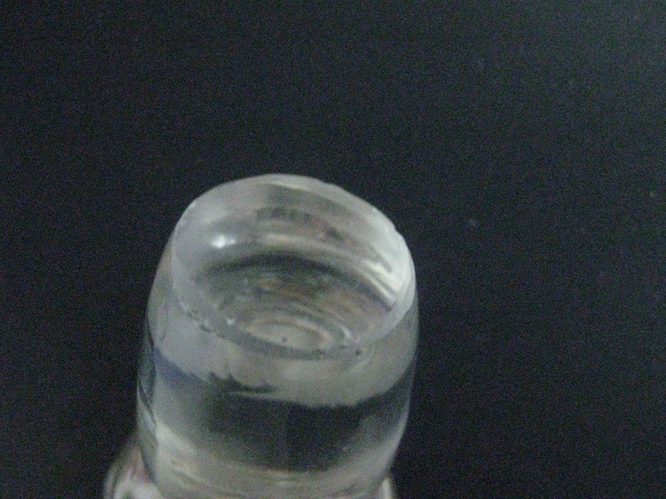 Heavy Solid Clear Cut Glass Decanter/Bottle Stopper with Unusual Shape ...