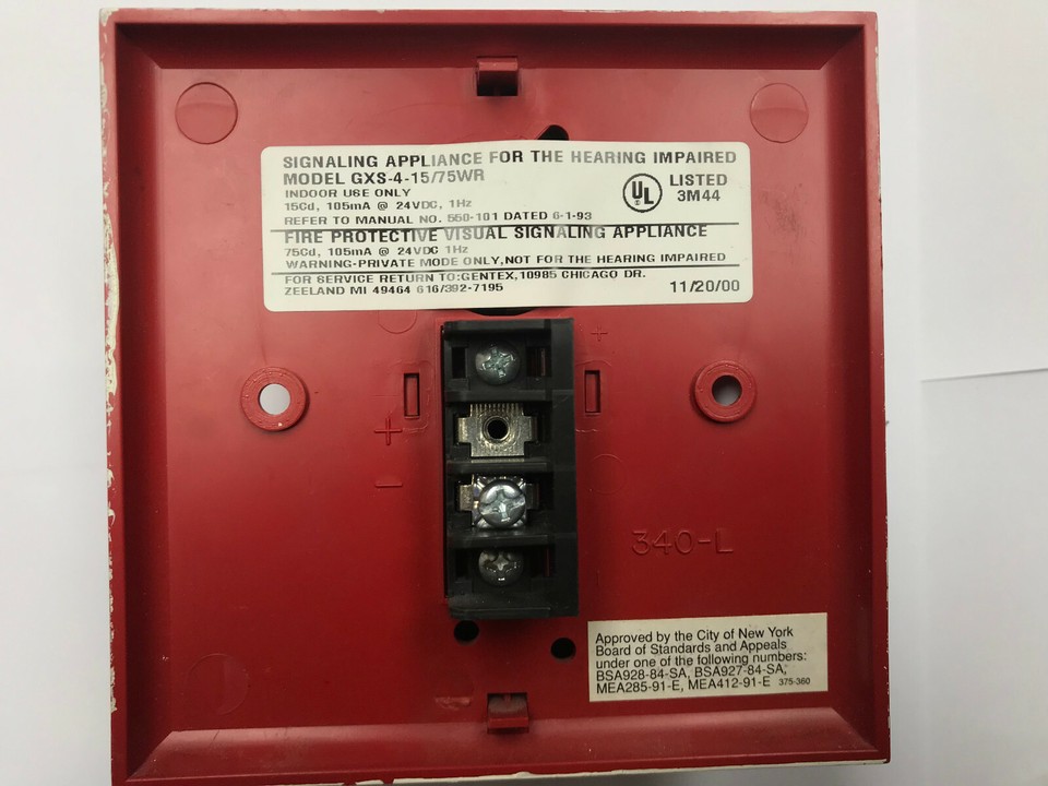 Gentex GXS-4-15/75WR 24VDC 105mA Remote Visual SIgnaling Appliance | eBay