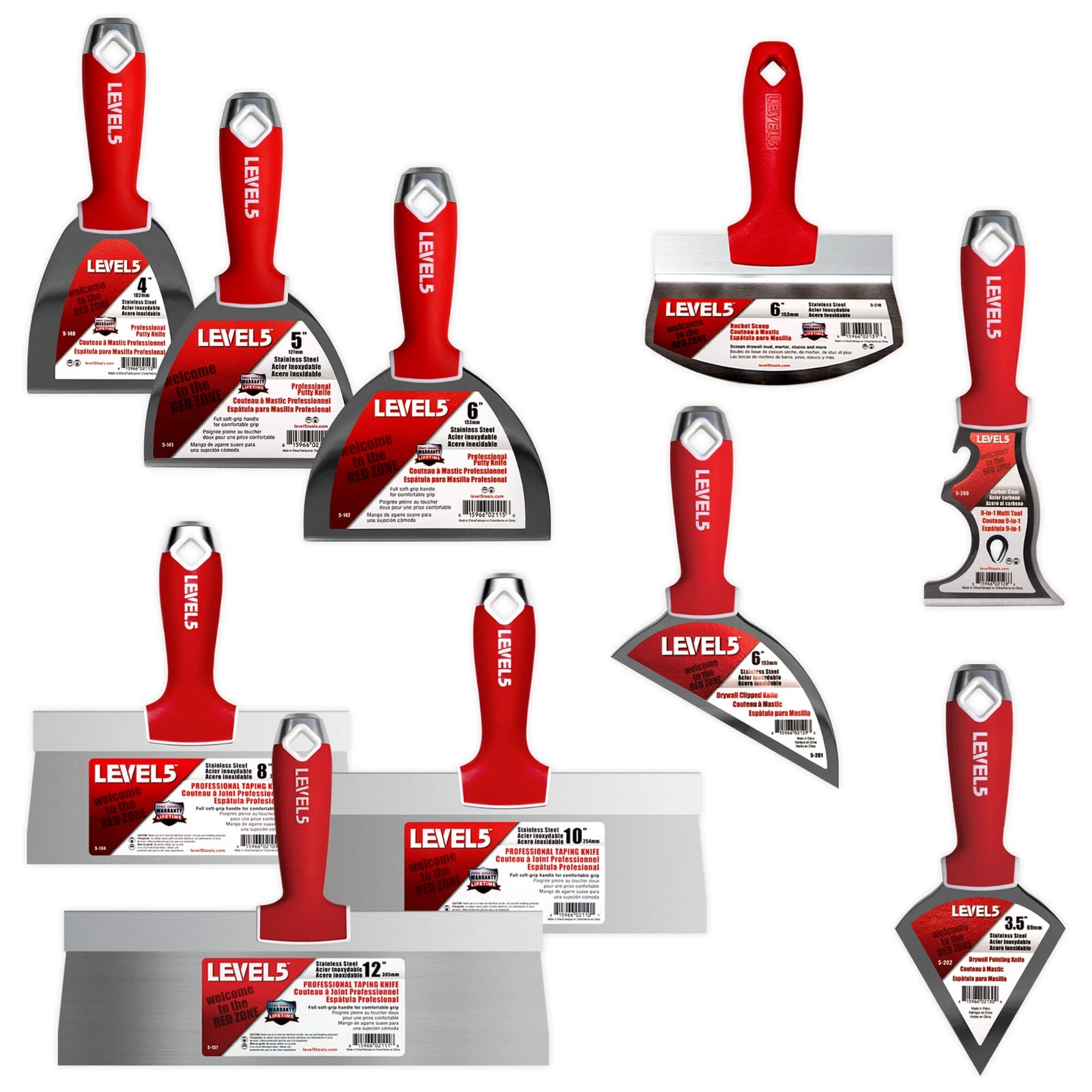 LEVEL5 Drywall Taping Tool Set w/ MEGA Boxes + Handles + BONUS TOOL SET ...