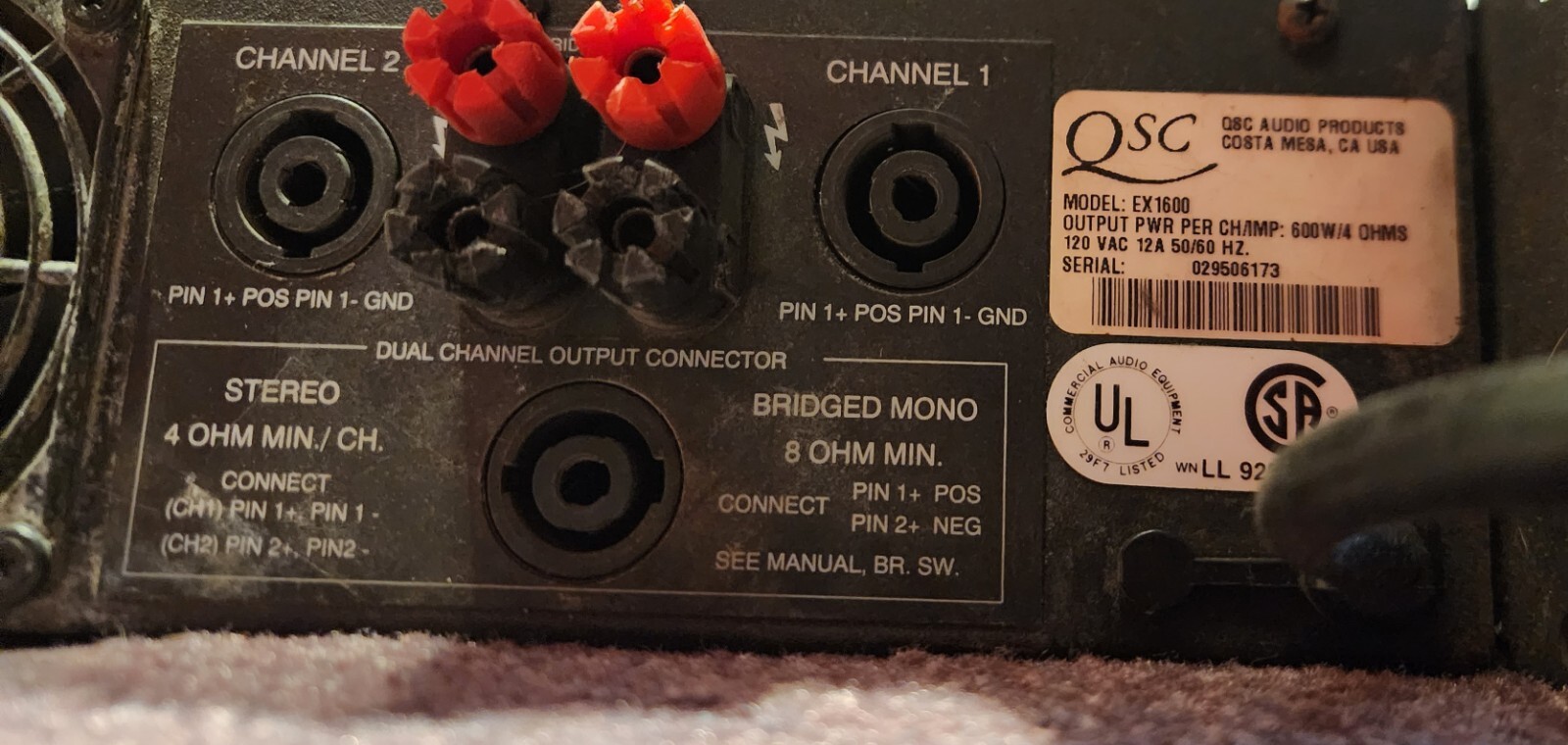 QSC EX-1600 600W /4Ohm Output Power Professional Amplifier | eBay