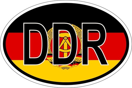 Oval Oval Flag Country Code DD East Germany RDA DDR Sticker Sticker | eBay