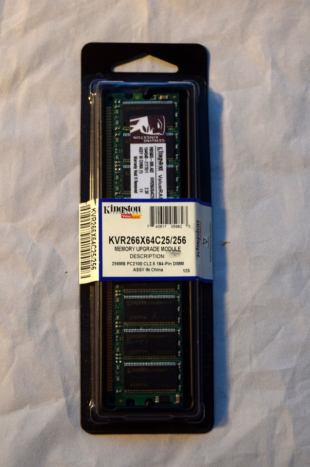 BRAND NEW - Factory Sealed - Kingston KVR266X64C25/256 DDR266 256MB RAM ...