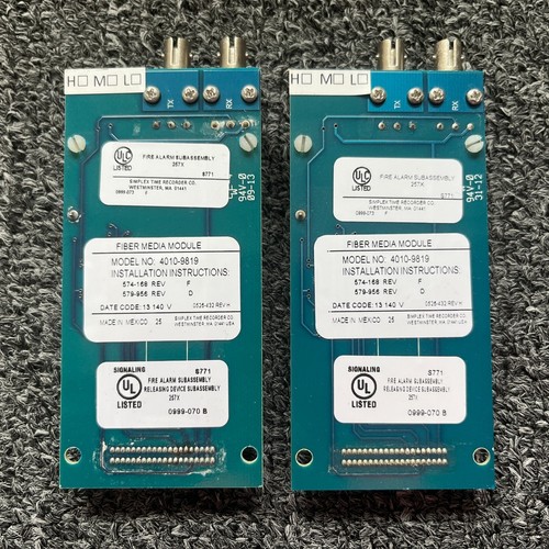 (1x) Simplex 4010-9819 Fiber Media Module for 4010/4010ES Network Card ...