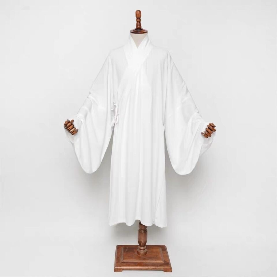 Chinese Song Hanfu Inner Wear Robe Dress Sleepwear White Ming Dynasty ...