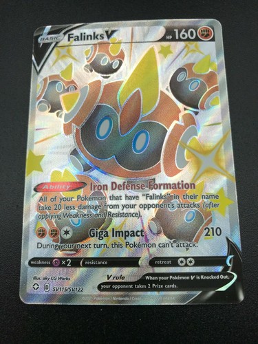 Falinks V SV115/SV122 SHINY FULL ART RARE SWSH Shining Fates Pokemon NM ...