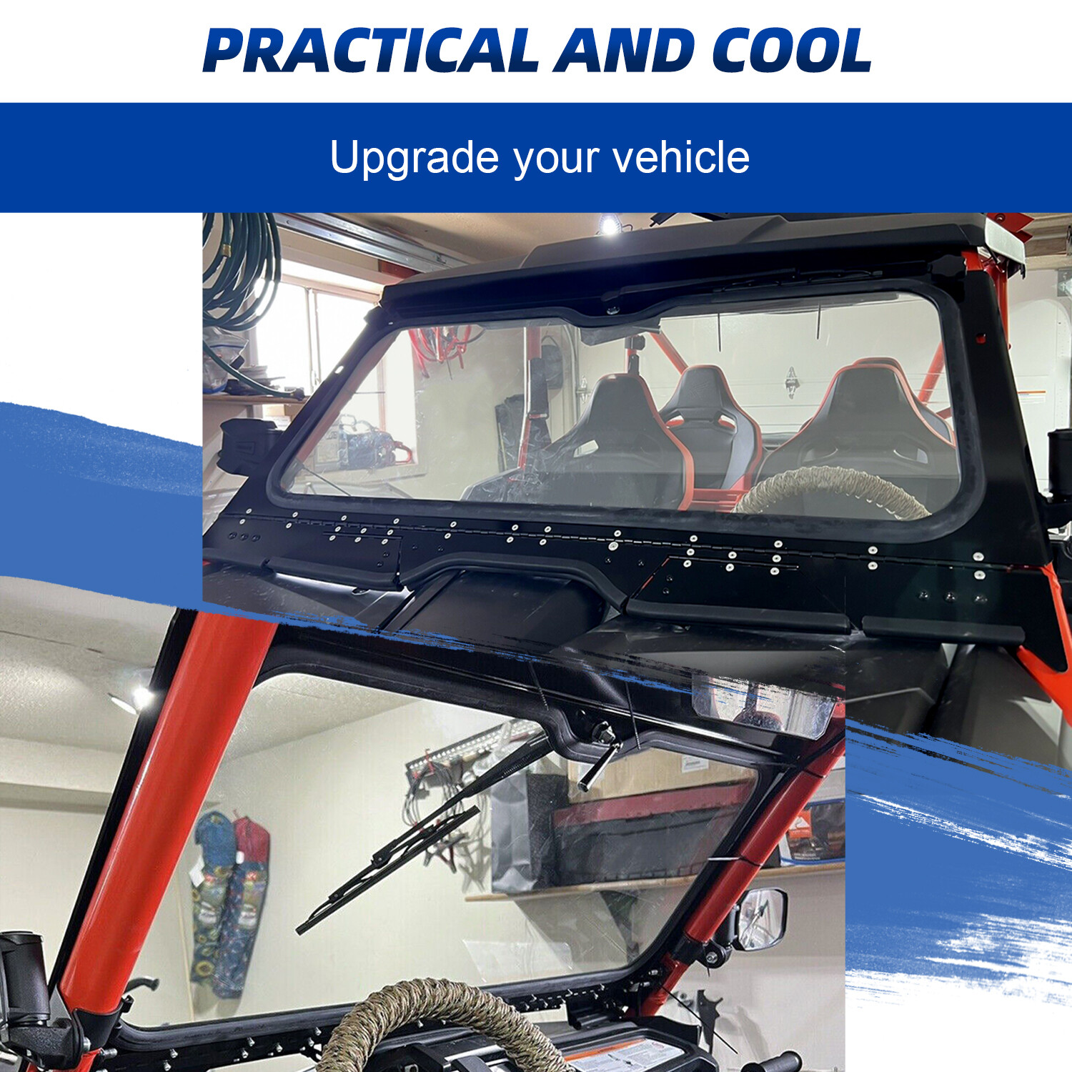 2019+ Honda Talon 1000R 1000X Front Glass Windshield & Aluminum Frame ...