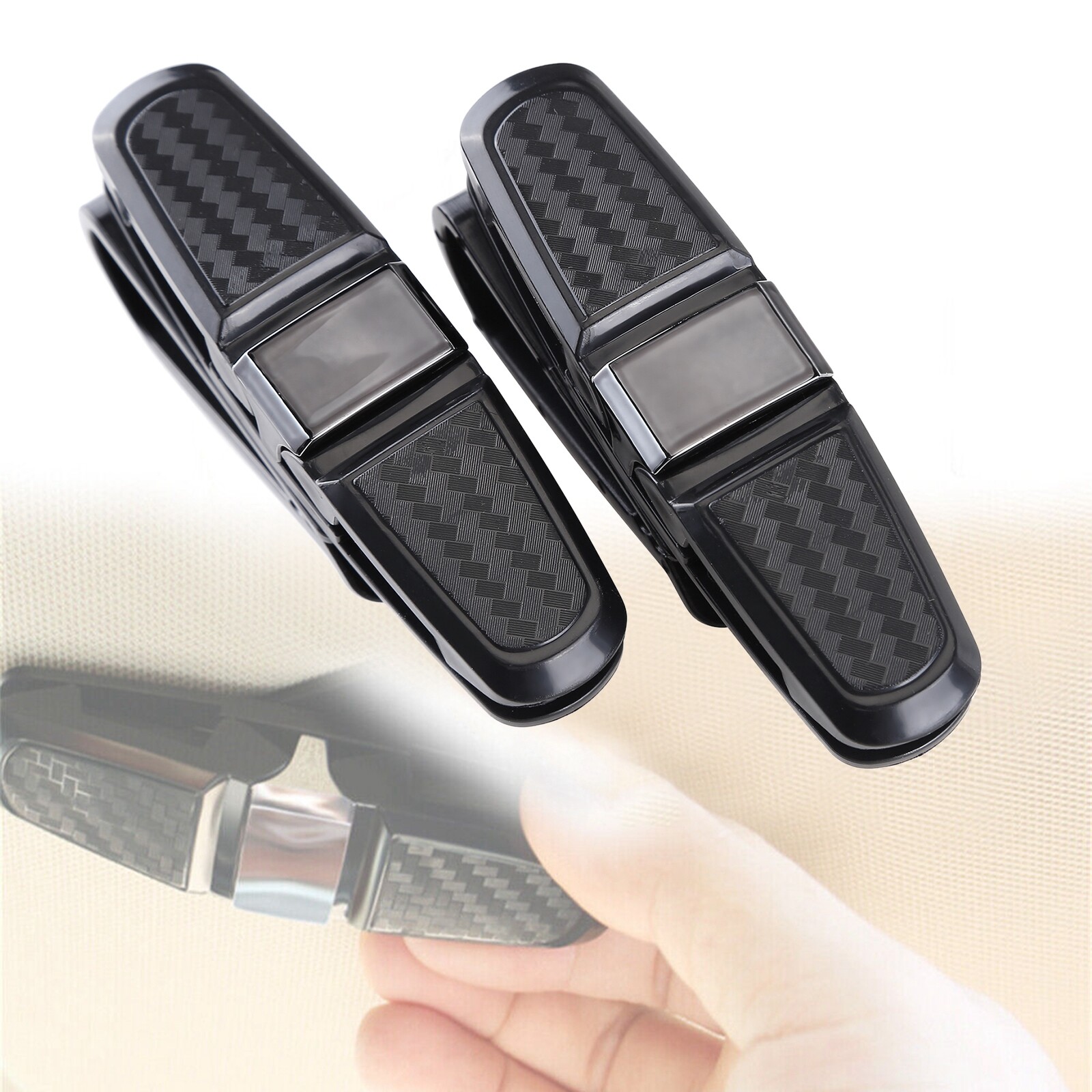 2PCS Universal Sun Visor Glasses Holder Sunglasses Cards Clips for Cars ...