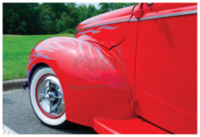 Red Classic Hot Rod Car with Flame Highlights 13x19 inch Photo [221110 ...