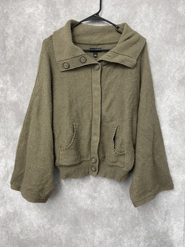 Ana women’s knitted brown button jacket size XL | eBay