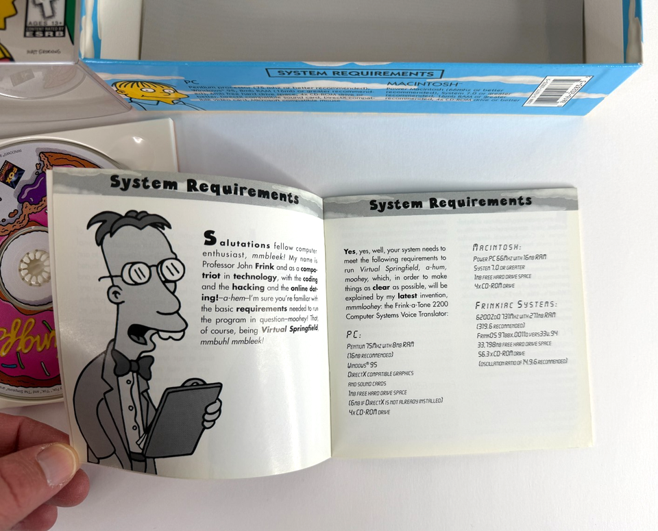 1997 The Simpsons Virtual Springfield Computer Game Big Box Digital ...