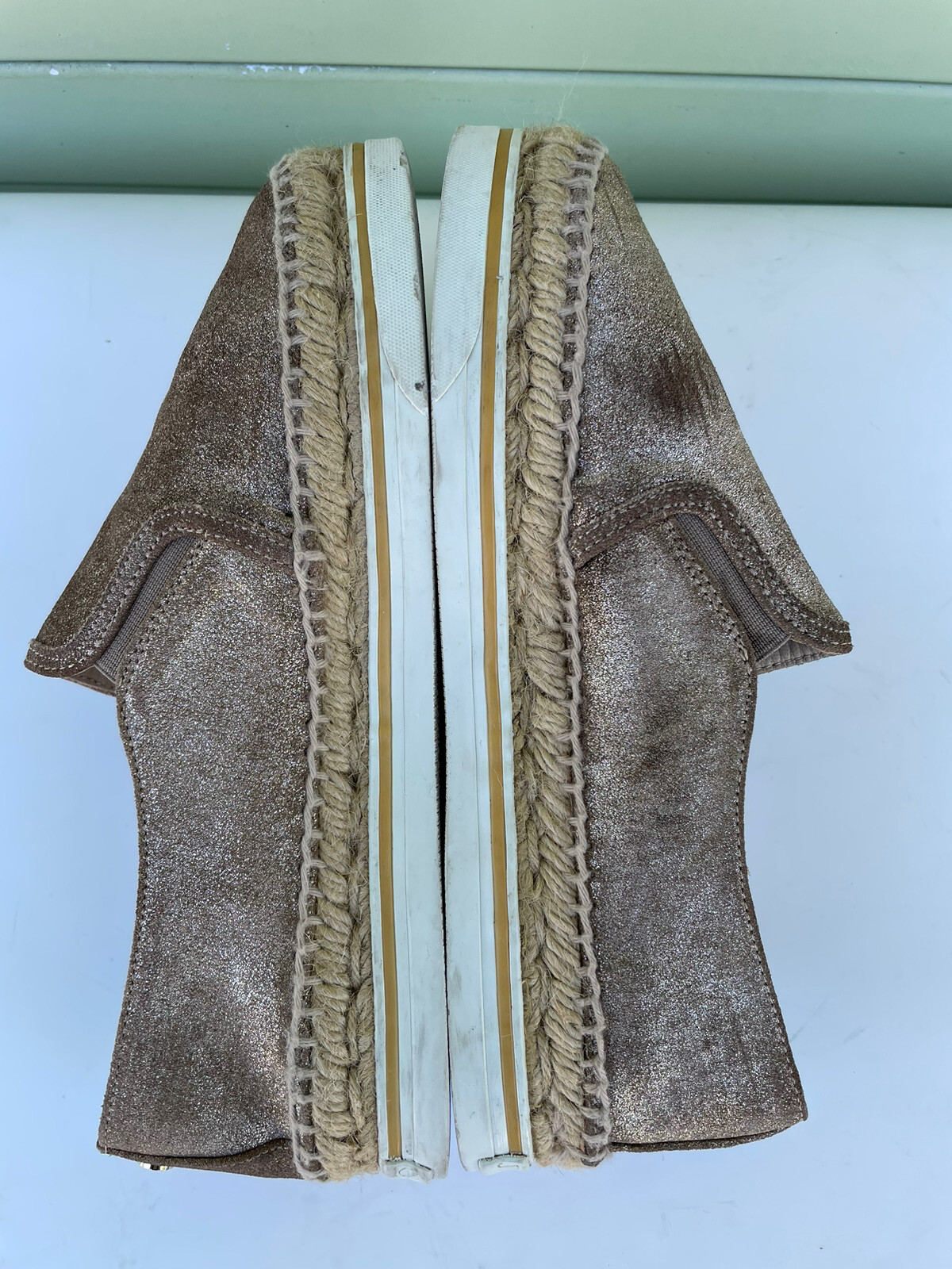 Jimmy Choo Rose Gold Dawn Espadrille size 37 Flat Sli… - Gem