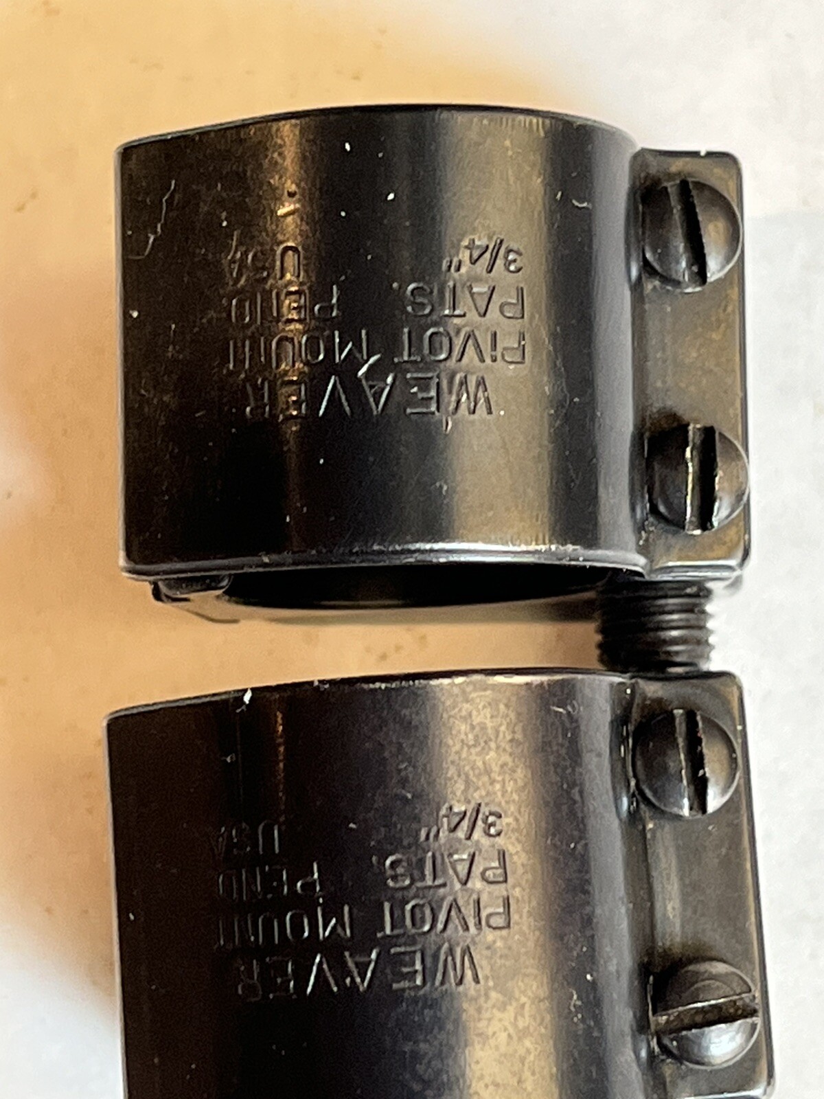 Vintage Weaver 3/4” pivot scope mount rings, low, black | eBay