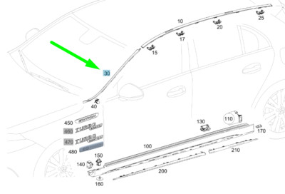 NEW MB A W177 FRONT WINDSHIELD LEFT SIDE WATER DEFLECTOR A1776902900 ...