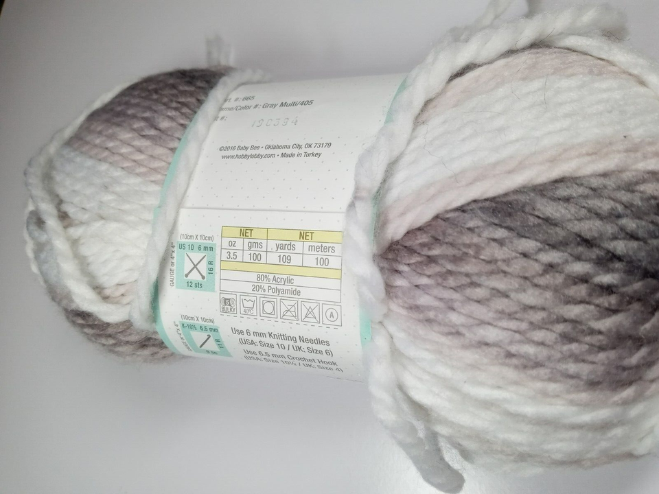 Hobby Lobby Baby Bee Sweet Delight Chunky Gray Multi Each Sk 109 Yds | eBay