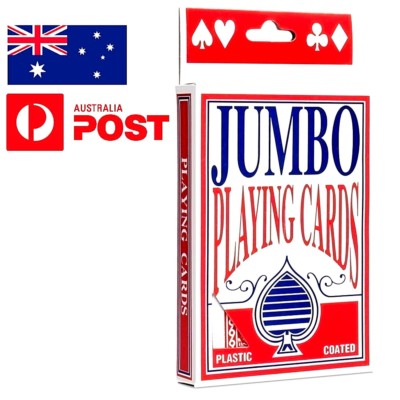 PLAYING CARDS PREMIUM JUMBO BIG LARGE DECK CARD GAME PLASTIC COATED ...