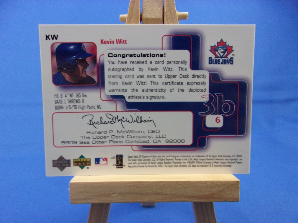 SP Signature Edition 1999 Autograph AUTO Kevin Witt KW | eBay