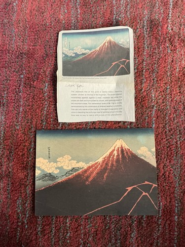 Vintage JAPANESE WOODBLOCK PRINT Example of ukiyo-e 36 VIEWS OF MT FUJI ...